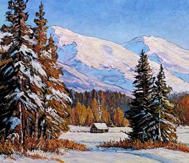 Slika Planinsko selo, autor Rade Grahovac - Akrilik na platnu | SerbianaArt